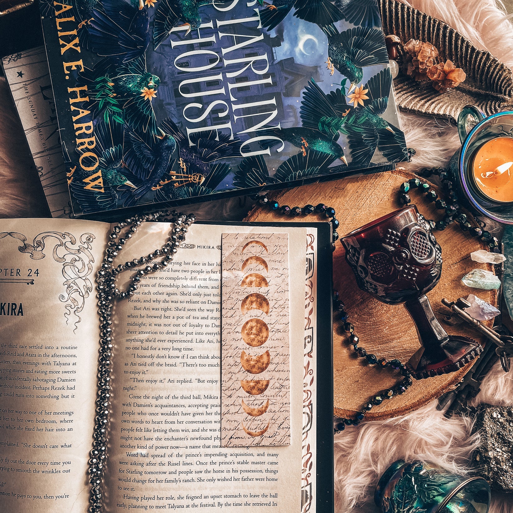 Moon Phases Fall Watercolor Bookmark – Mirkwood Scribes