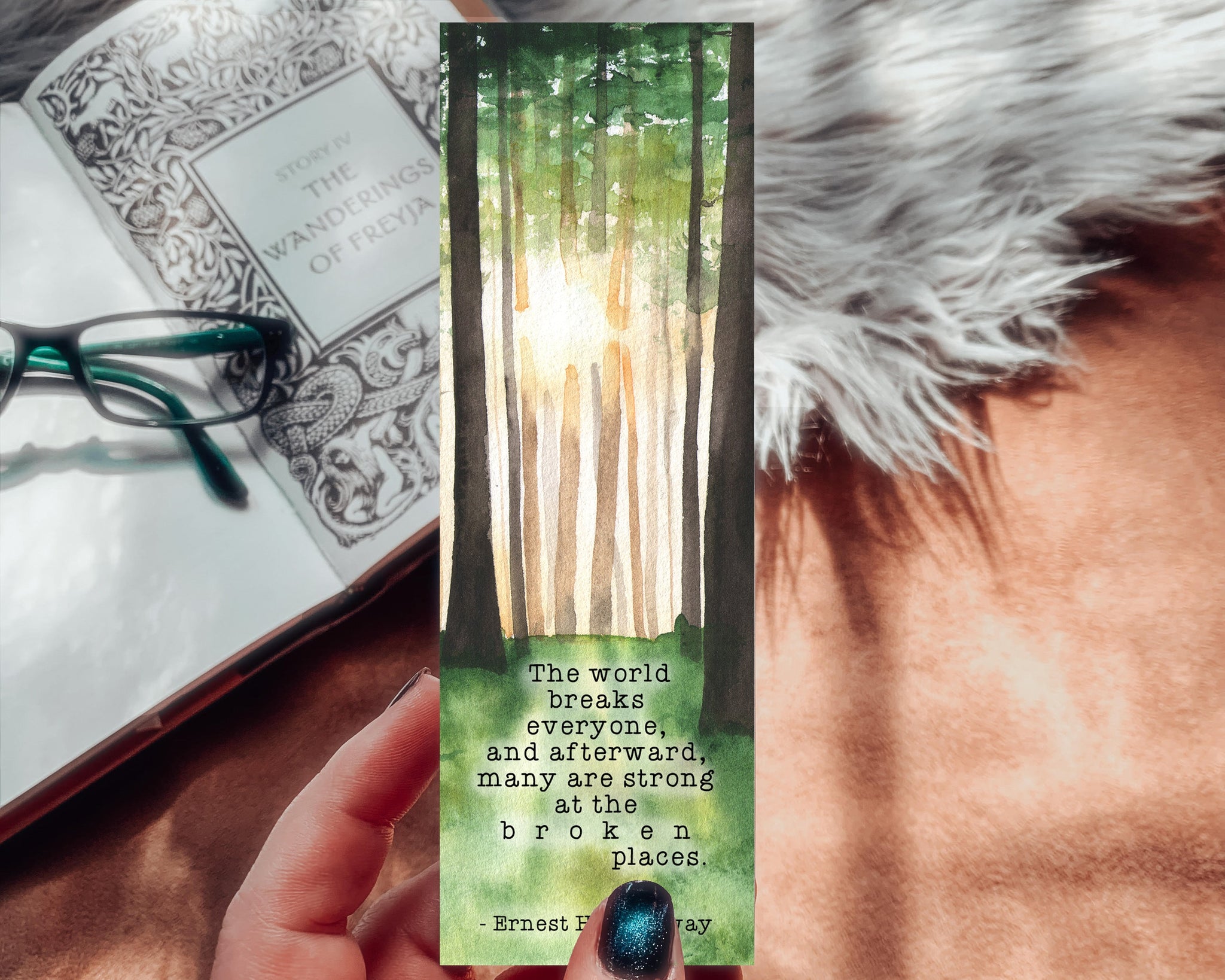 Ernest Hemingway Watercolor Bookmark – Mirkwood Scribes