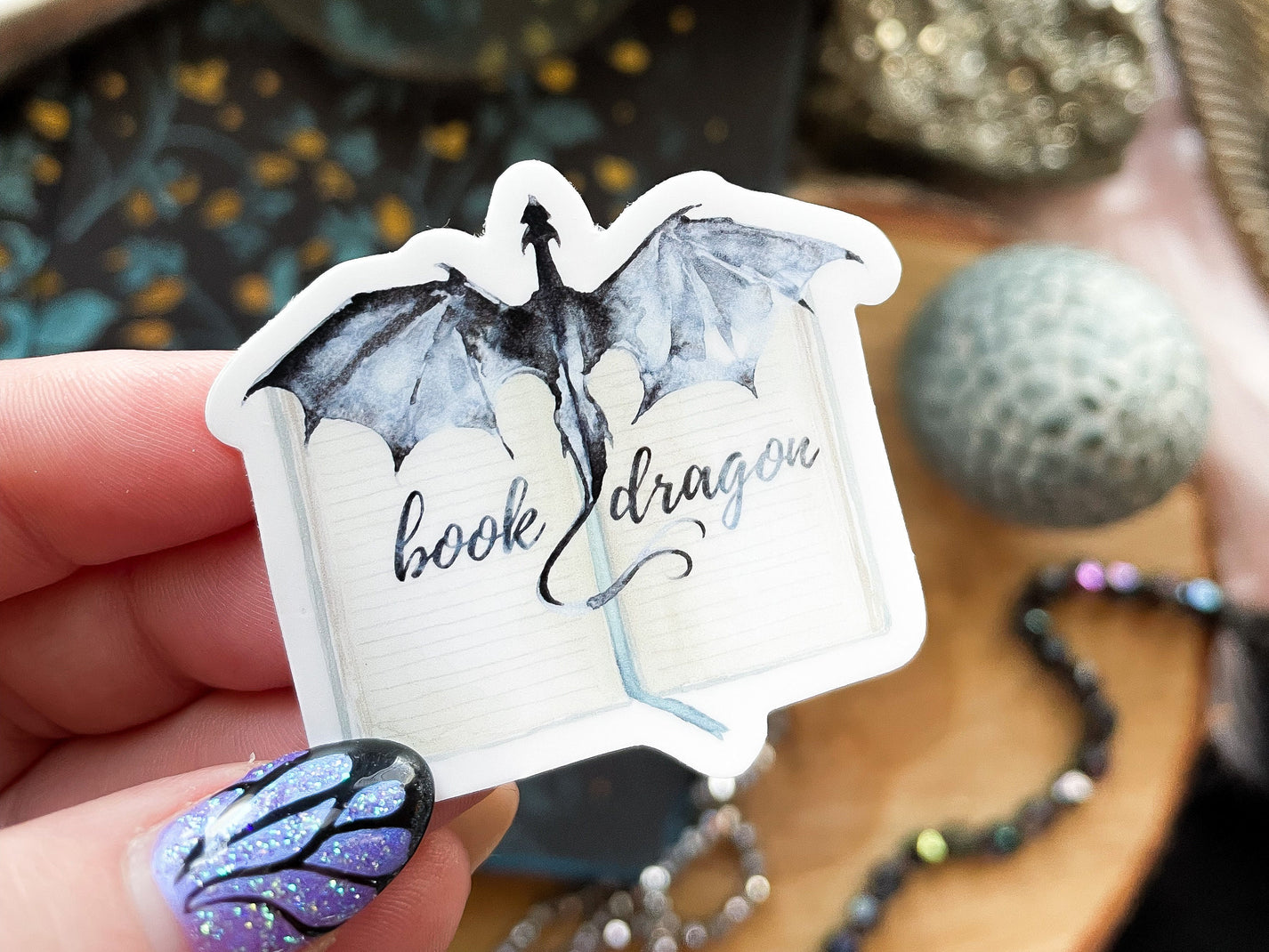 Book Dragon Watercolor Vinyl Sticker – Mirkwood Scribes